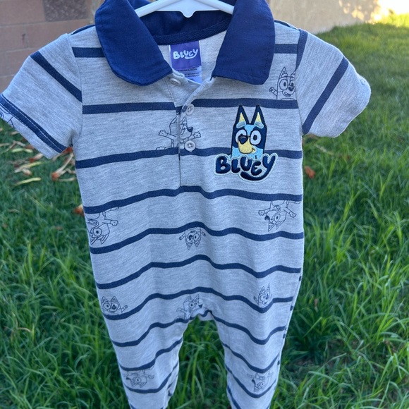 Bluey | One Pieces | Bluey Kids One Piece Footie Navy And Gray | Poshmark